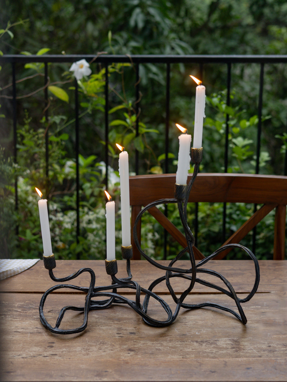 Handmade twisted candle light holder made in pure brass with polished brass highlights – The ...